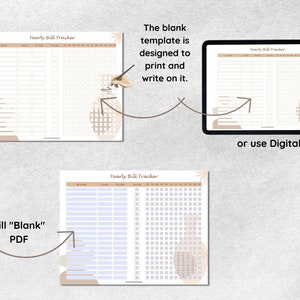 Boho Bill Tracker: Yearly Expense Checklist (PDF) - Etsy