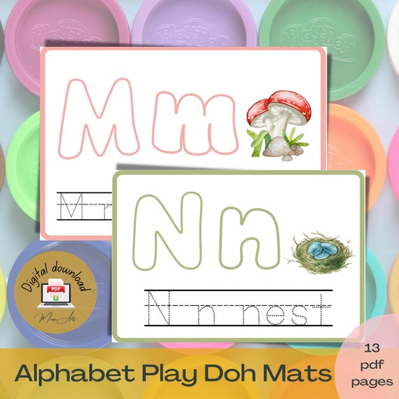 Play Dough Mats Printable Alphabet Play Doh Homeschool - Etsy