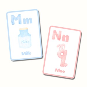 Watercolor Alphabet and 1-20 Numbers Flashcards, ABC Montessori Cards ...