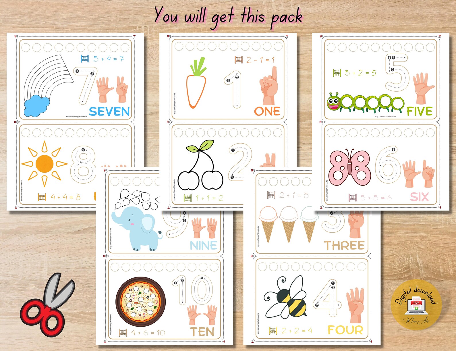 Numbers 1-10 Playdough Printable Mats | Preschool Play Doh Activities ...