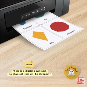 Shapes Flashcards for Kids Learn Basic Geometry Toddler Educational ...