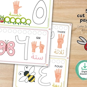 Arabic Numbers Playdough Mats | Islamic Learning Activity (PDF) - Etsy