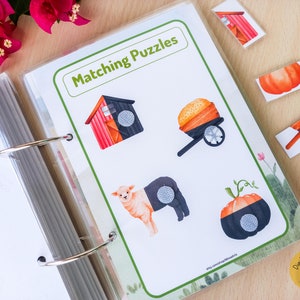 Farm Mini Busy Book #2 PRINTABLE Watercolor Toddler Kindergarten Pre-k ...