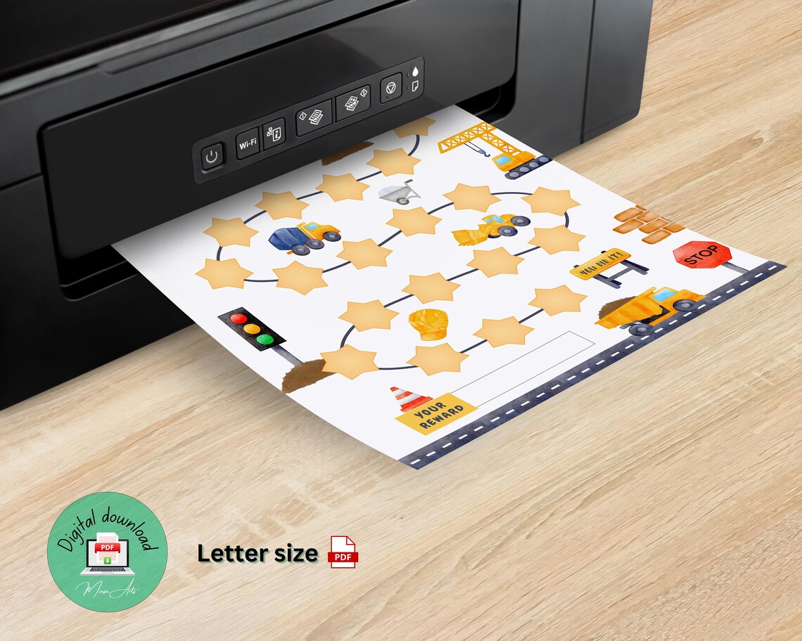 PRINTABLE Construction Reward Chart Behavior Chart for - Etsy
