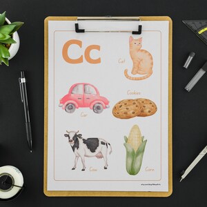 Charming Watercolor Alphabet Poster PRINTABLE Abcs Nursery Wall Art ...