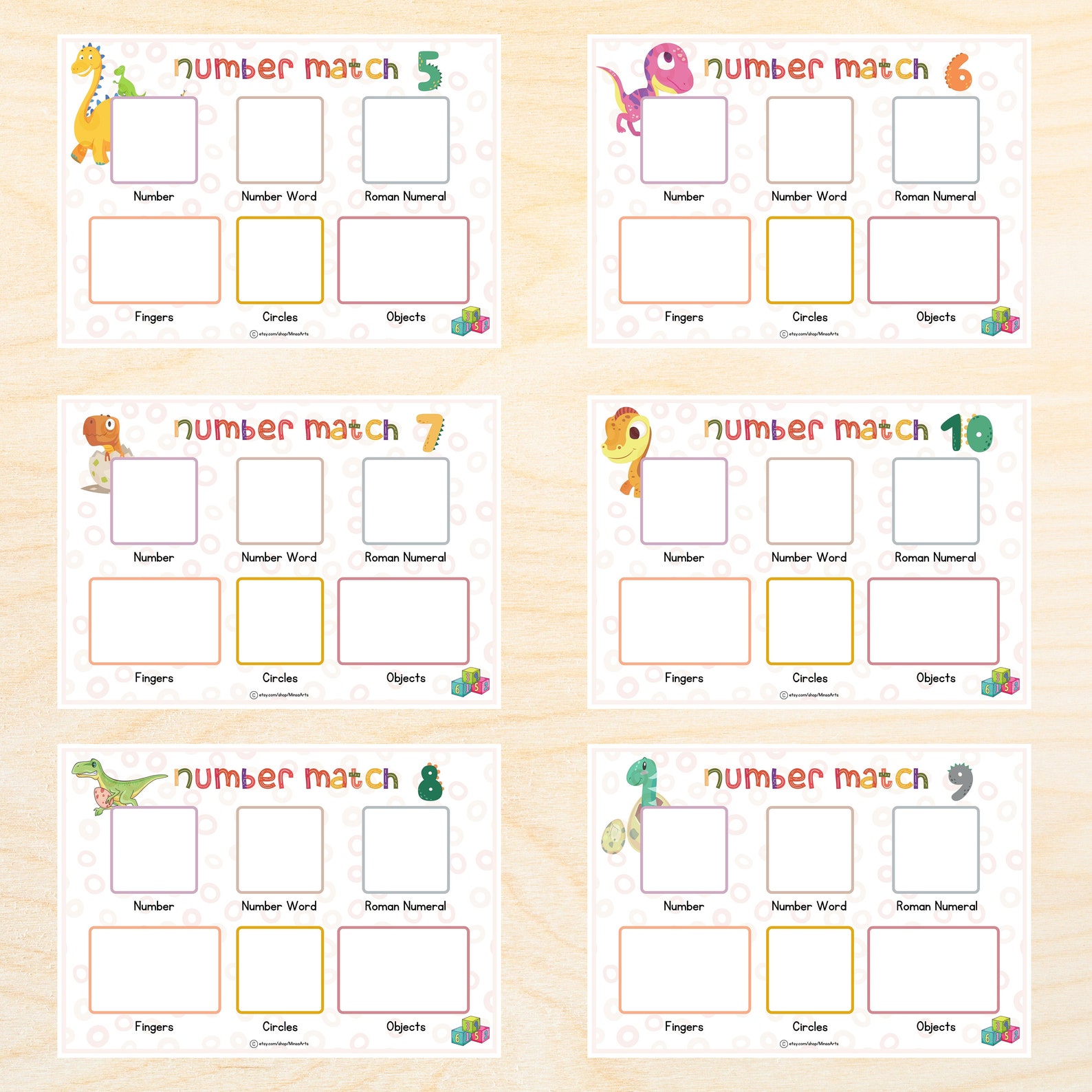 Preschool Math Activity Counting With a Dinosaur Theme 1-10 - Etsy