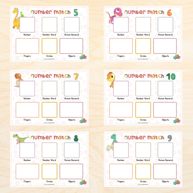 Preschool Math Activity Counting With a Dinosaur Theme 1-10 - Etsy