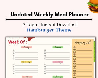 Notability Meal Planner - Etsy