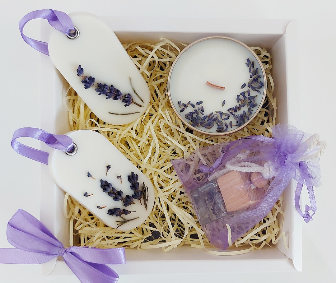 Lavender Gift Box, Lavender Candle, Wax Sachets, Diffuser, Self Care ...