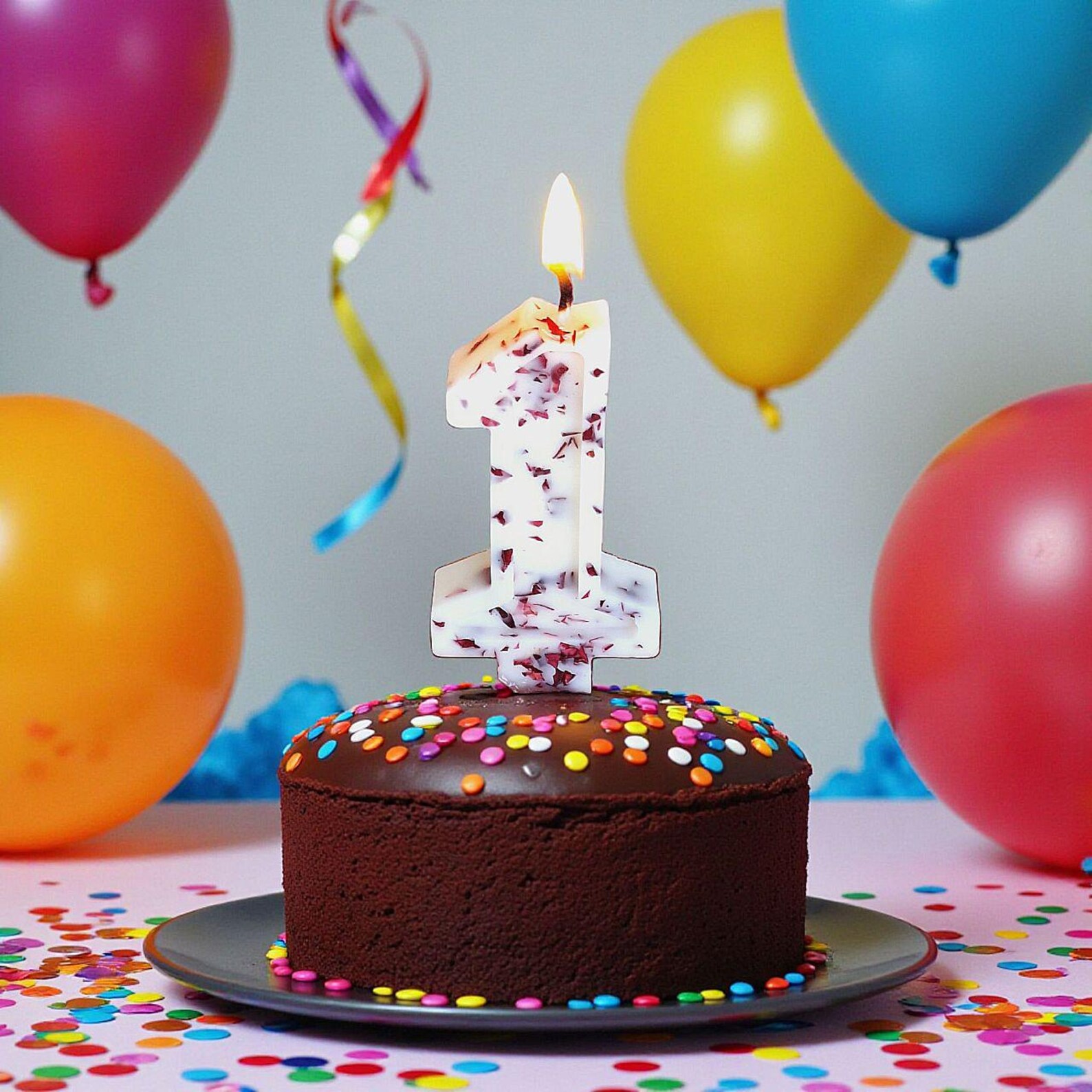 Custom Number Birthday Candle With Rose Petals for Cake Decoration ...