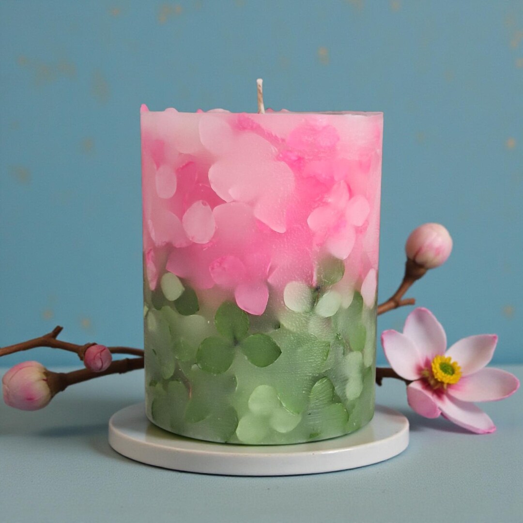 Handmade Botanical Candle With Dried Flowers | Custom Scented Soy ...