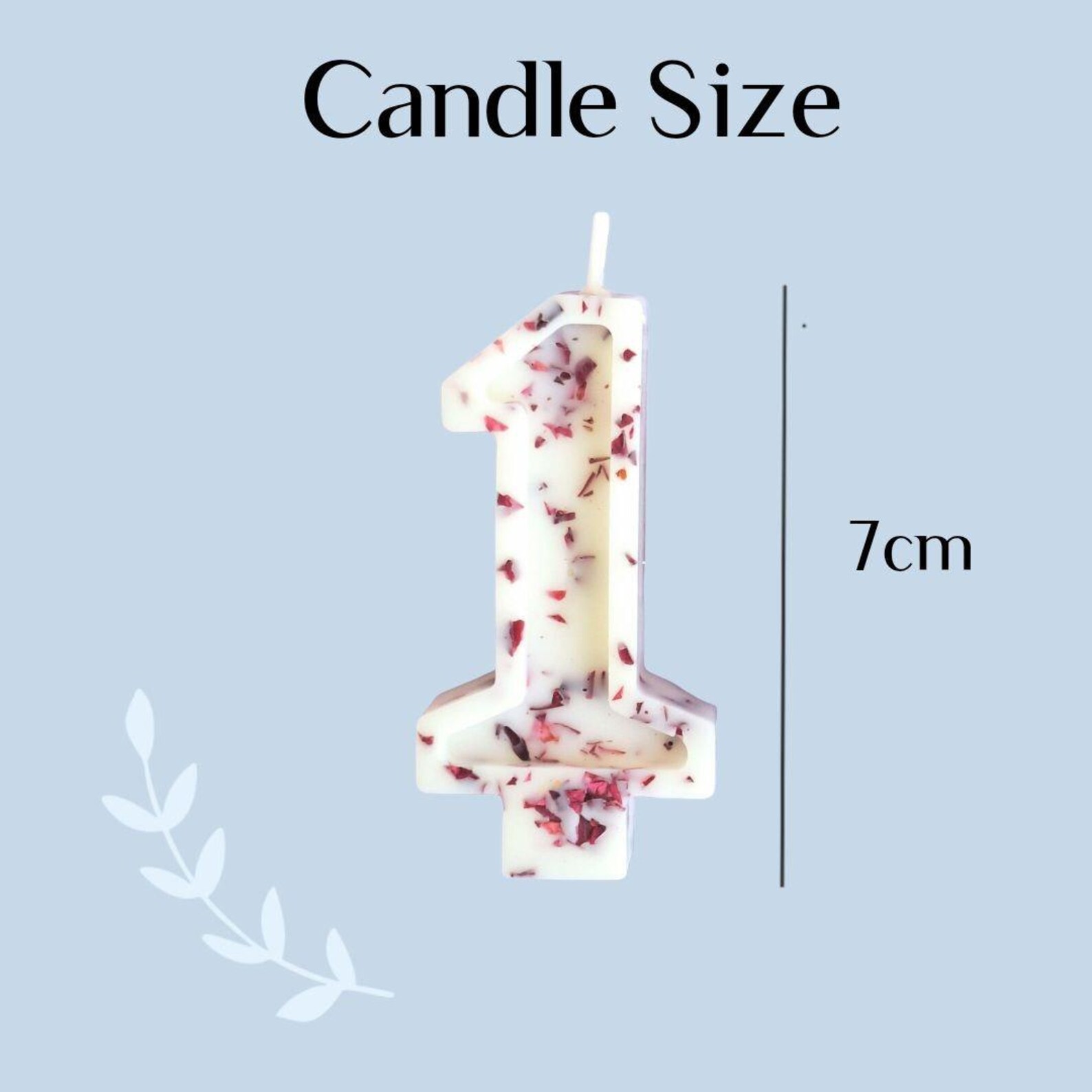 Custom Number Birthday Candle With Rose Petals for Cake Decoration ...