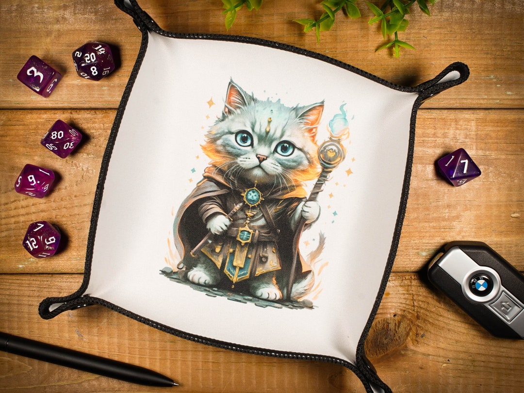 Cute Cat Wizard - Dice Tray – Neoprene Rolling Tray for Board Games ...