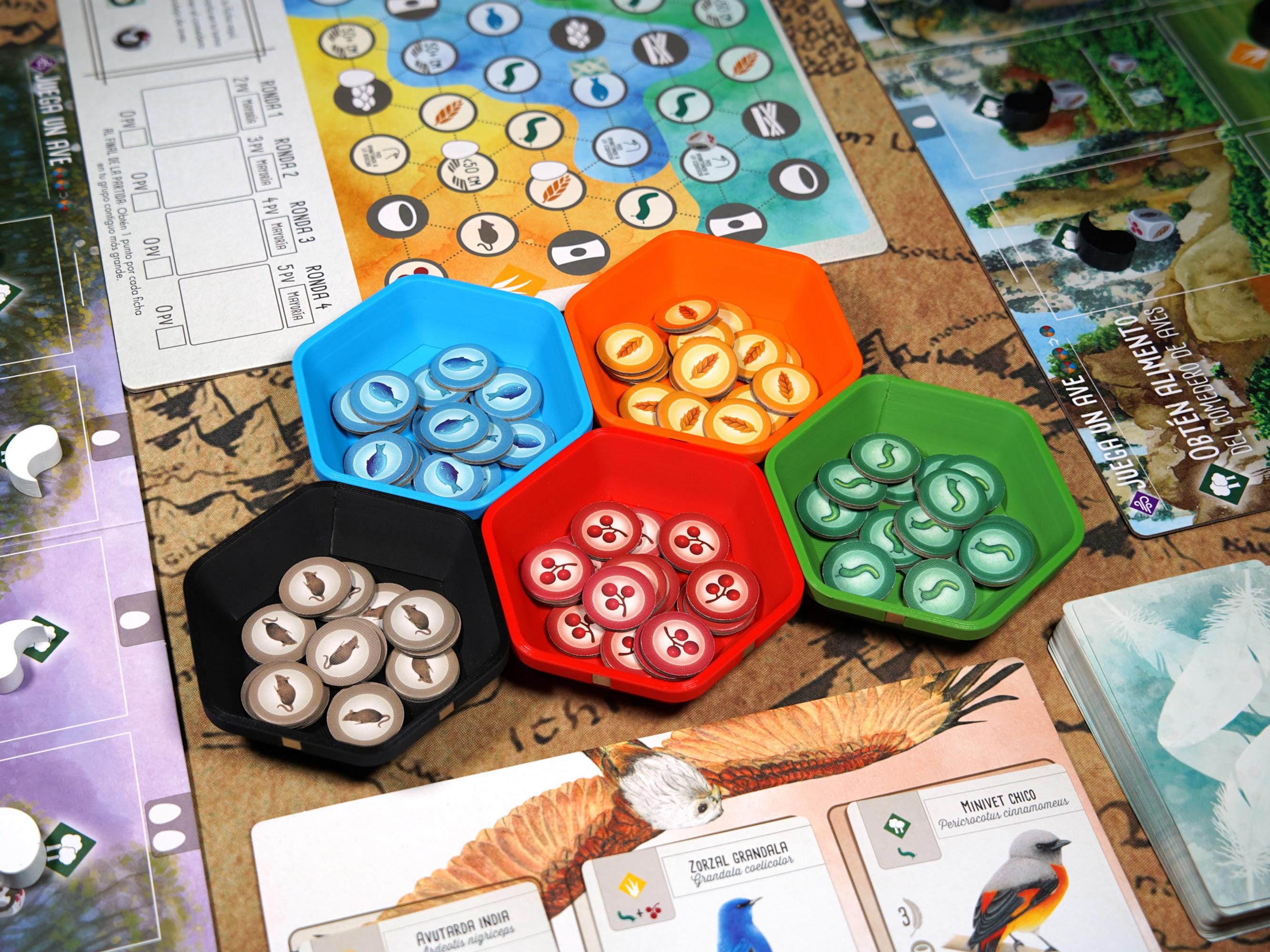 Stackable Magnetic Board Game Token Trays - Hexagonal - 10 Colors ...