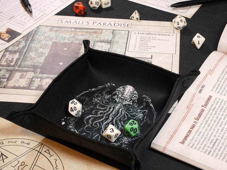 Cthulhu Blue and Yellow - Dice Tray – Neoprene Rolling Tray for Board ...