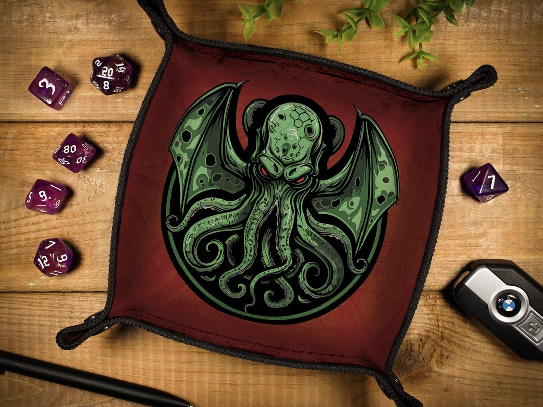 Cthulhu Red and Green - Dice Tray – Neoprene Rolling Tray for Board ...