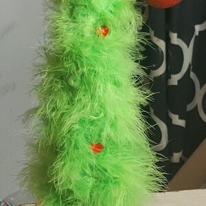 Adorable Furry 18 Inch Grinch Themed Bent Christmas Tree in a Grinch ...