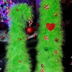 The Extreme Over 2 Feet Furry Grinch Themed Bent Christmas Cone Tree ...