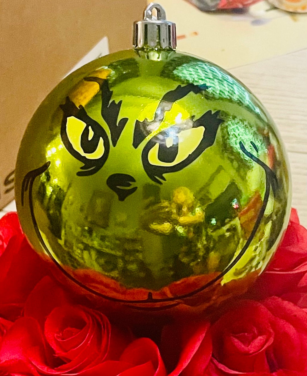 Amazing Huge Grinch Inspired Shatterproof Globe Christmas Ornament ...
