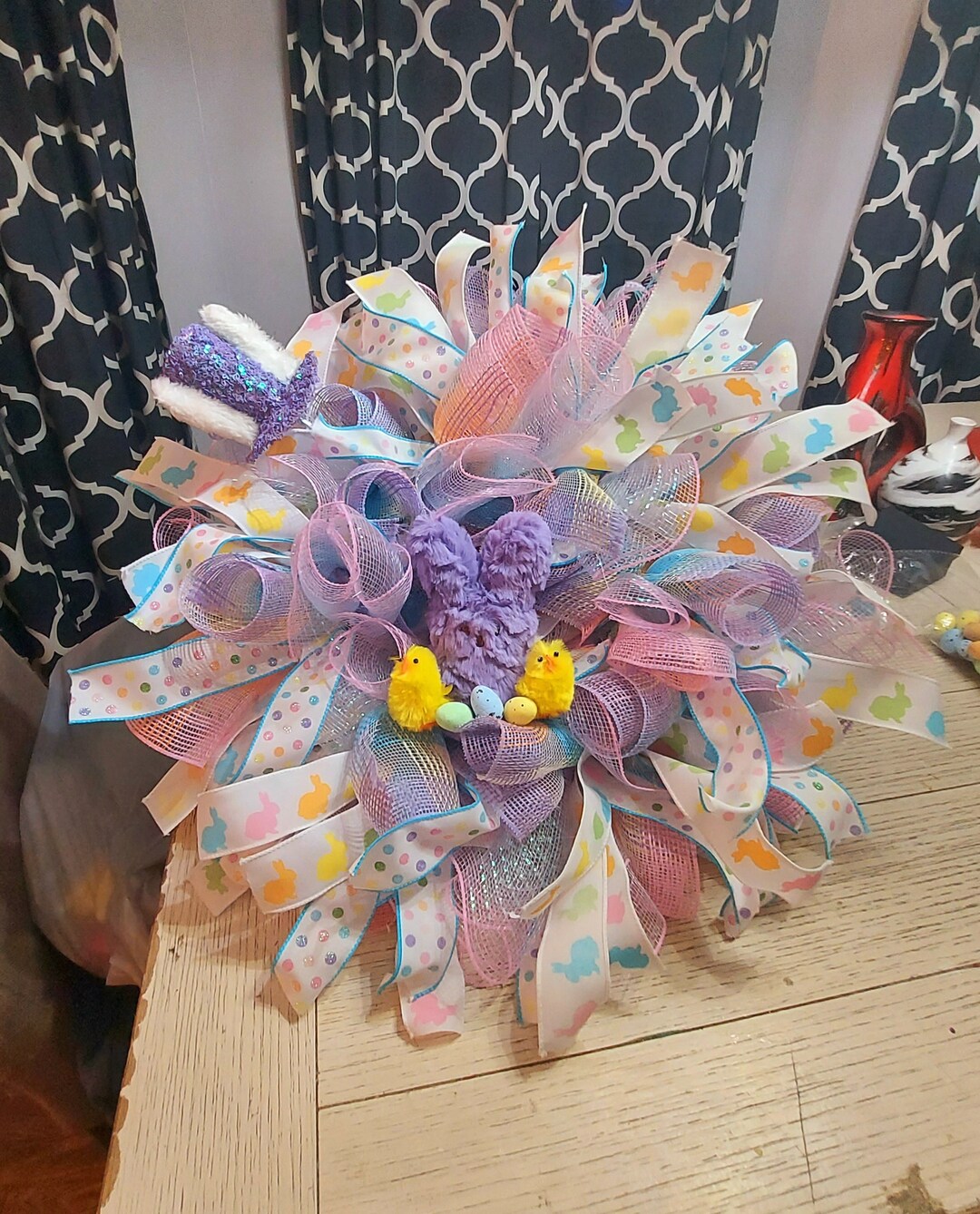 Rare and Adorable Deluxe Ribbon and Mesh Easter Peeps Wreath - Etsy
