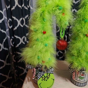 READ ALL Unique 18 Inch Furry Grinch Inspired Bent Christmas Tree Table ...