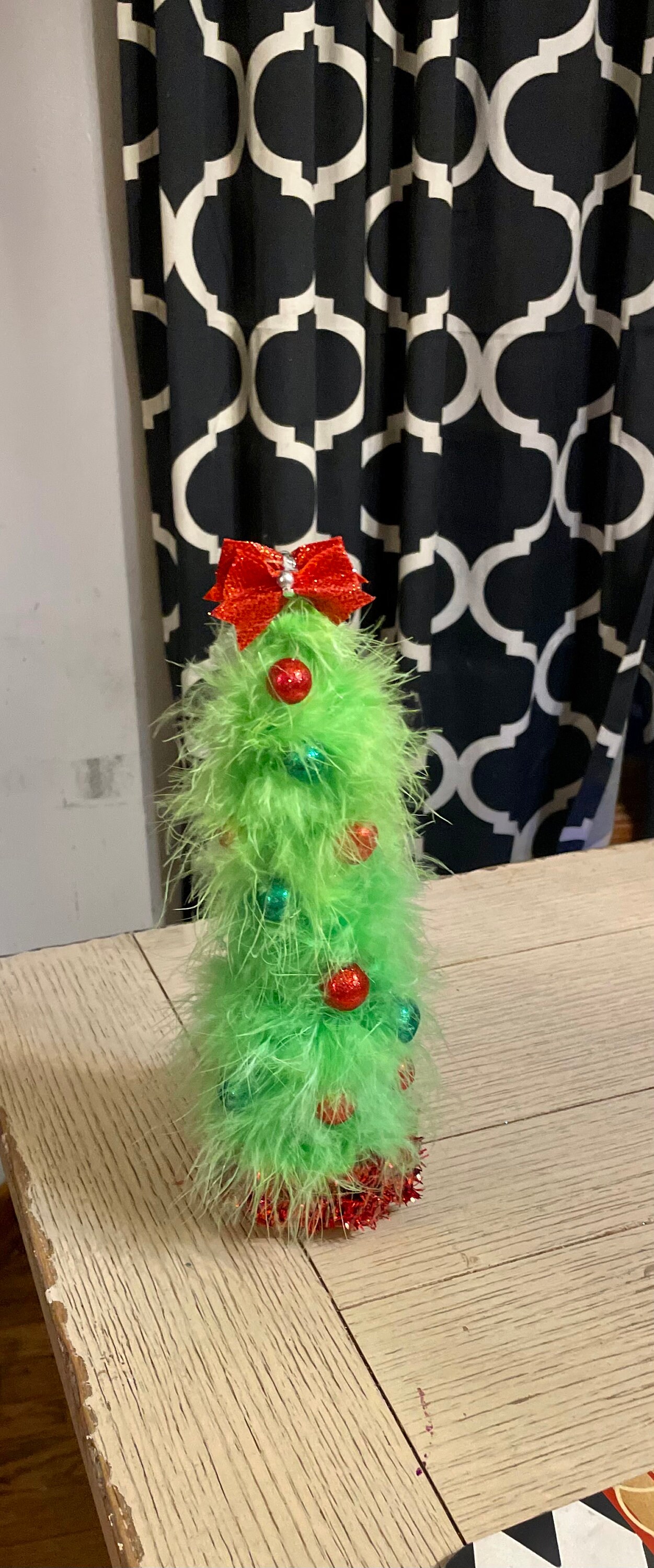 Amazing Little 11 Inch Grinch Inspired Tinsel Truck With a Furry Tree ...