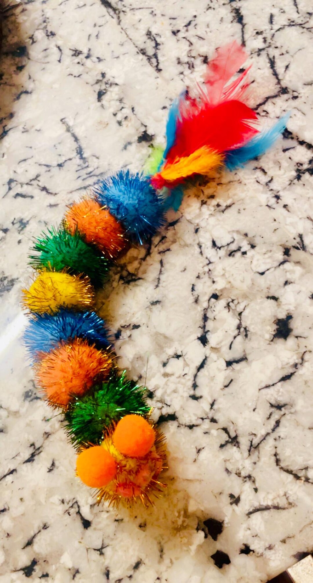 Huge Crazy Pom Pom Feather Centipede Enrichment Cat Toy - Etsy
