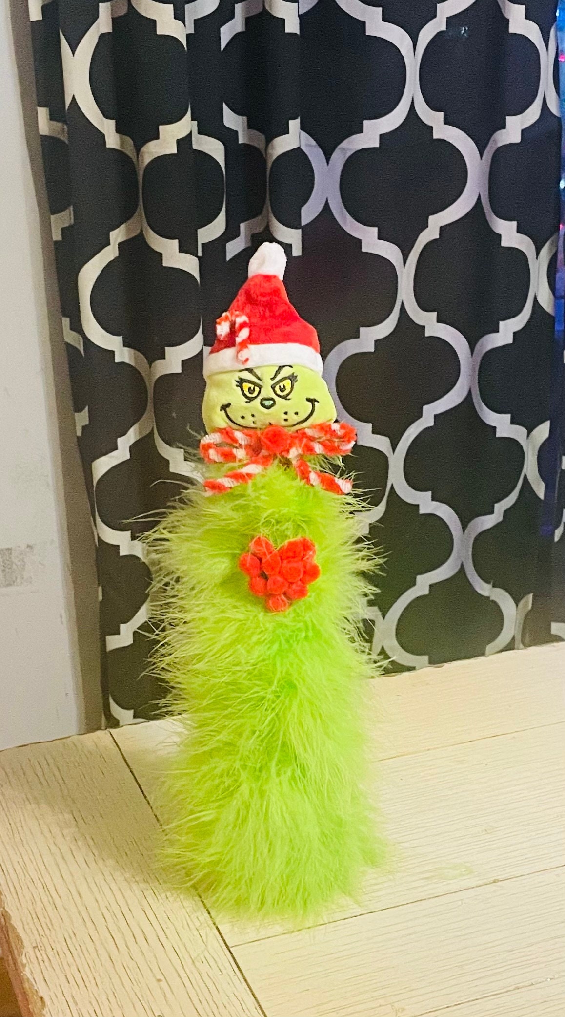Too Cute 13 Inch Santa Grinch Inspired Furry Little Cone Tree With Pom ...