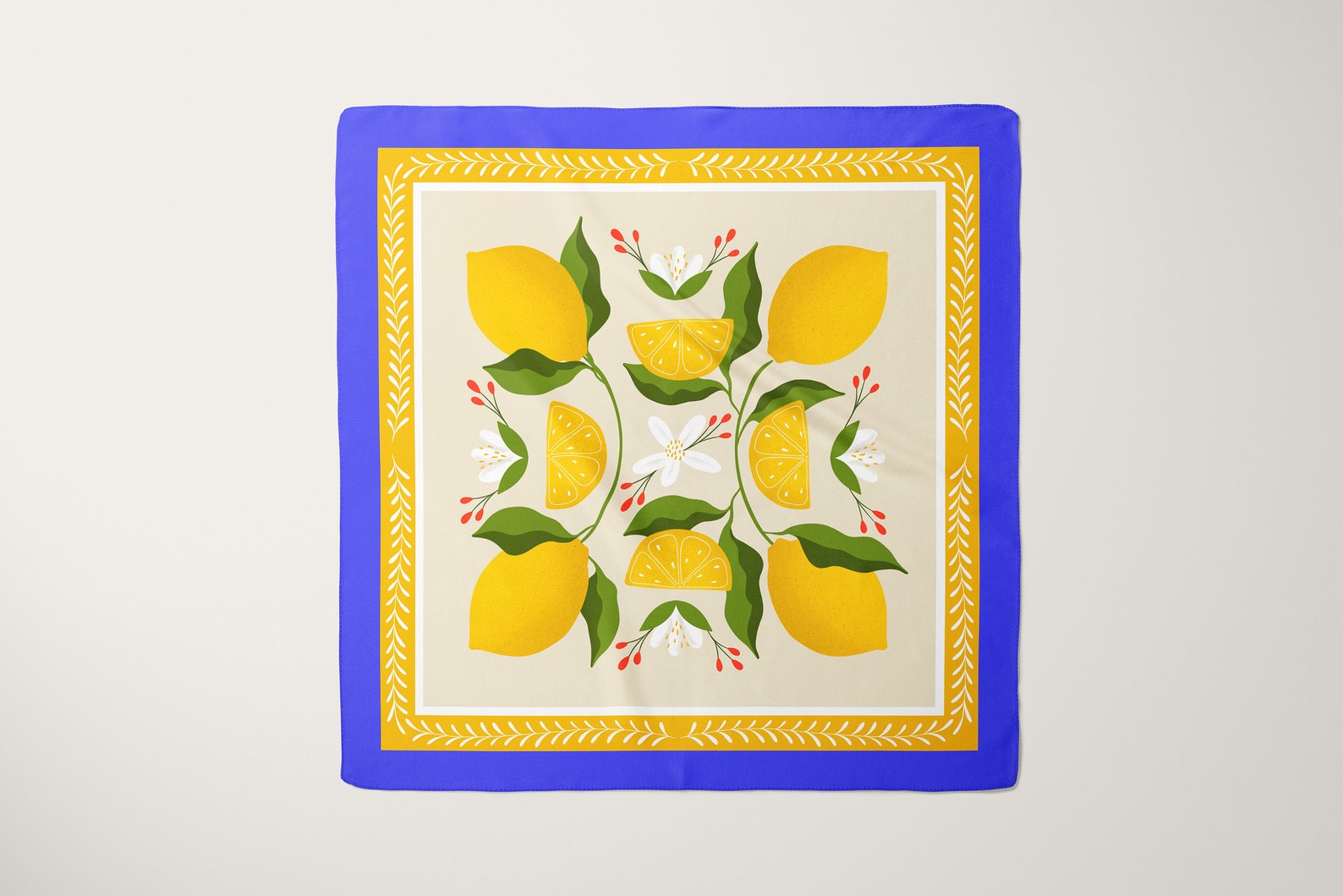 Lemon Print 100% Silk Scarf: Vintage-inspired Hair Wrap - Etsy