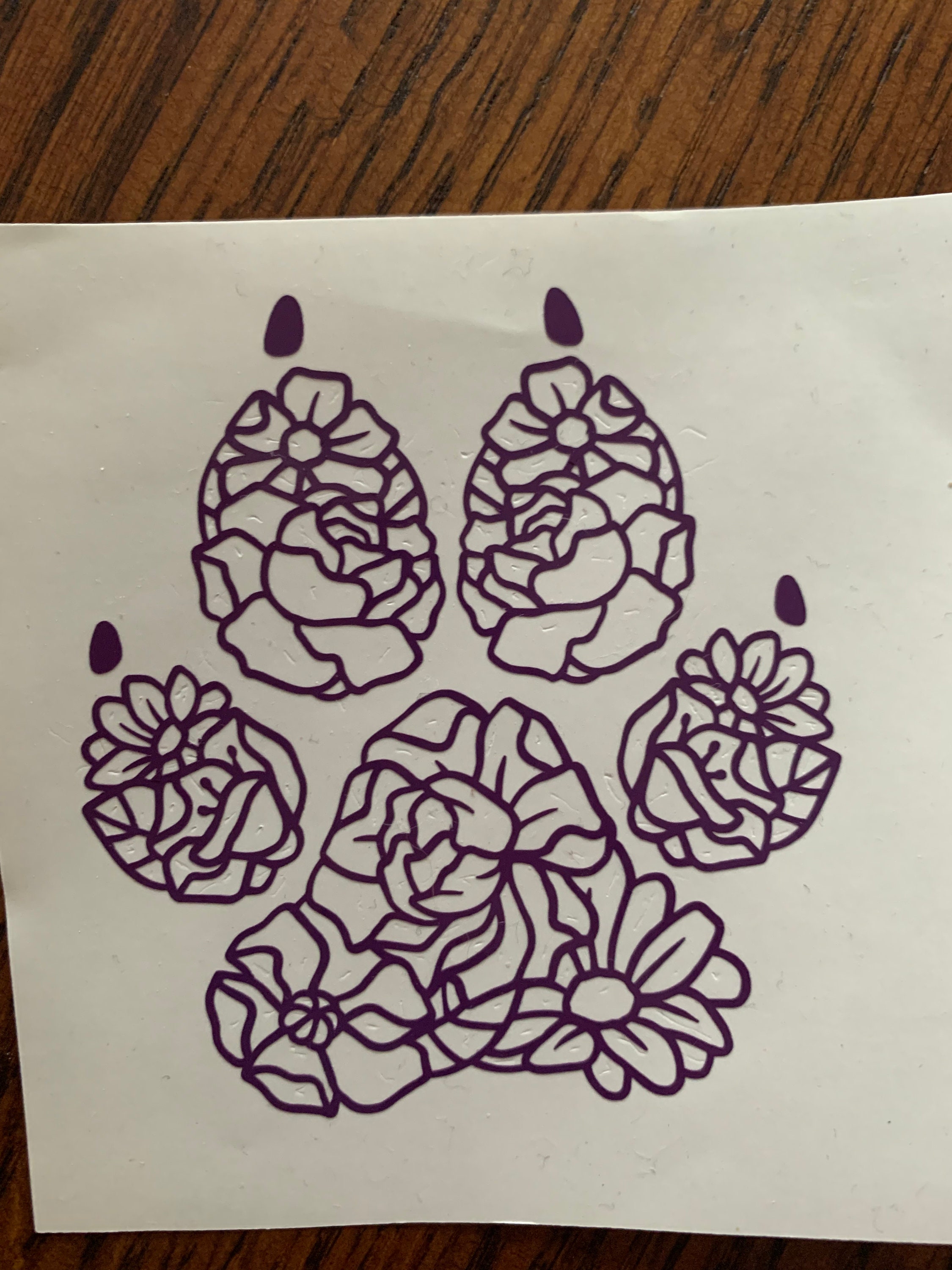 Floral Dog Paw Decals - Etsy