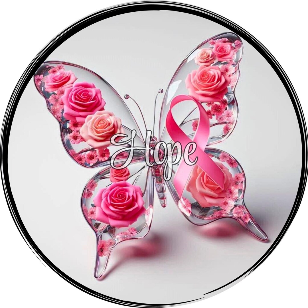 Cancer Awareness Butterfly Wreath Sign, Hope Sign With Ribbon ...