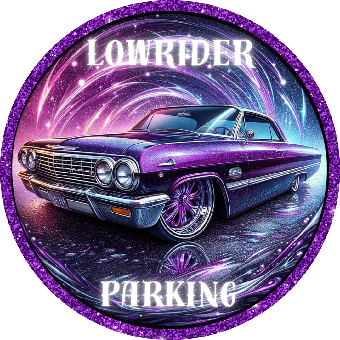 Classic Purple Lowrider Aluminum Sign Vintage Car Wall Decor, Old ...