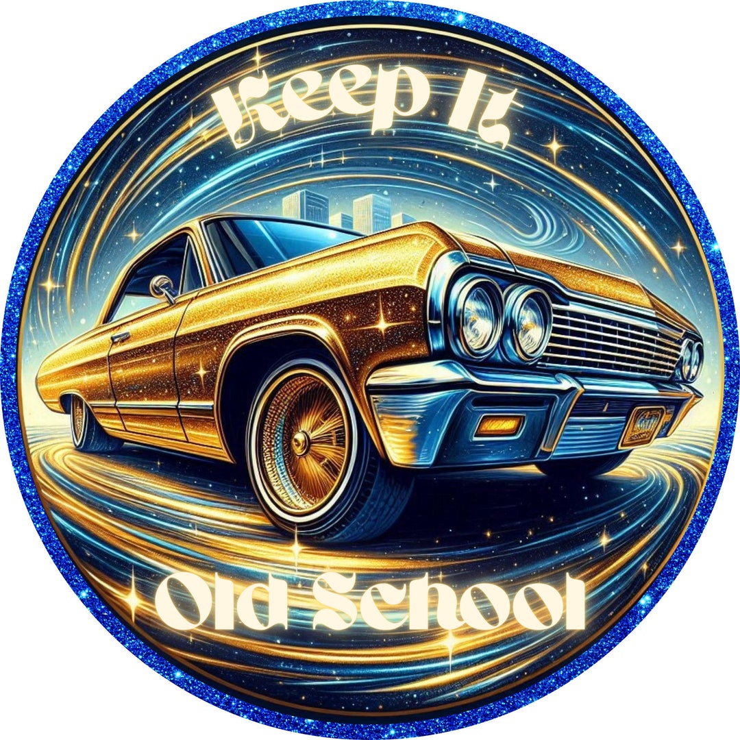 Classic Golden Lowrider Aluminum Sign- Vintage Car Wall Decor, Old ...