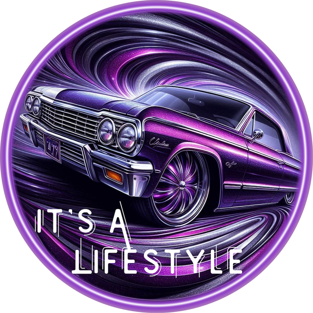 Classic Purple Lowrider Aluminum Sign- Vintage Car Wall Decor, Old ...