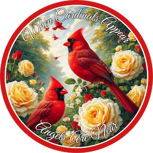 Red Cardinal Wreath Sign for Summer, Welcome Door Decor, Birds Perched ...