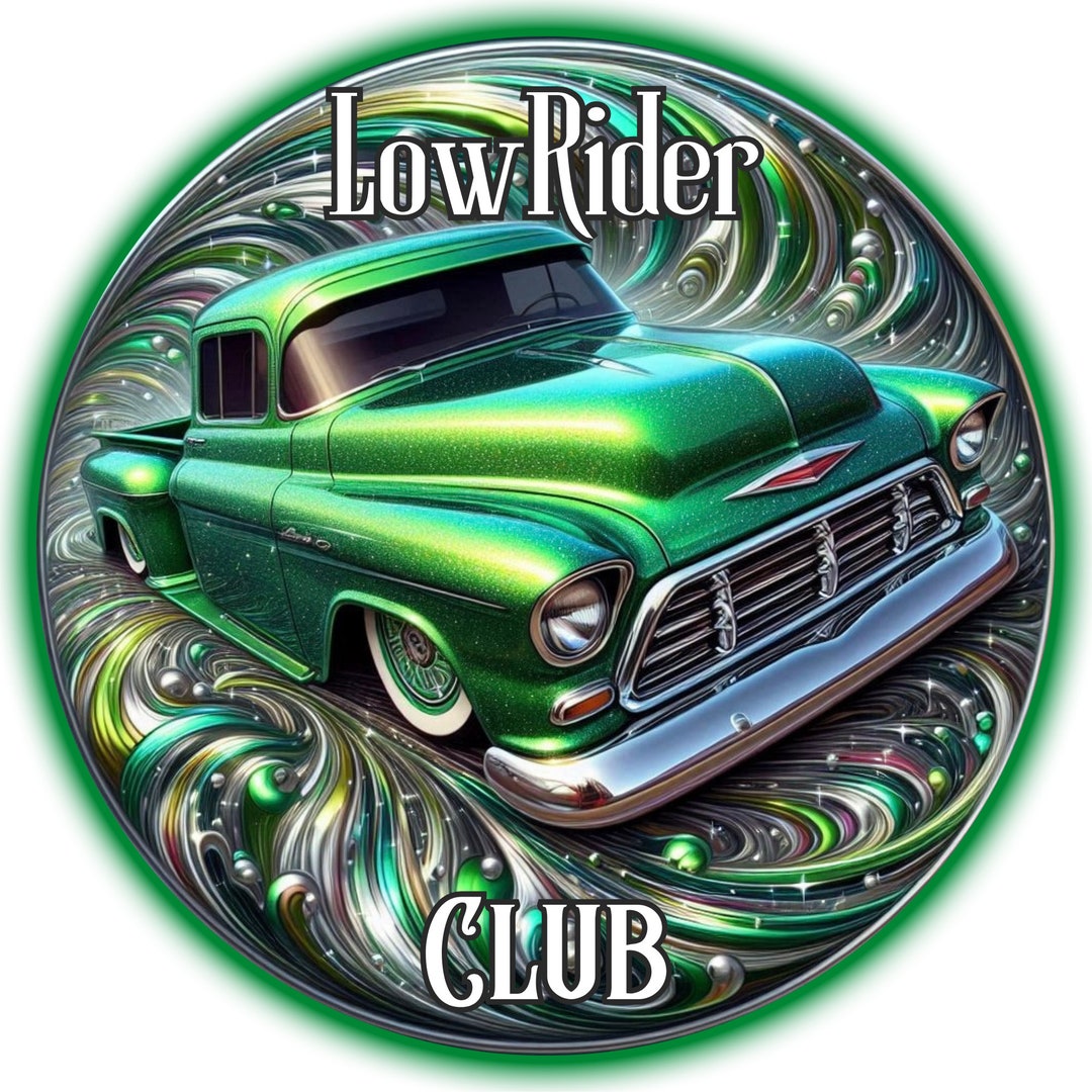 Vintage Green Truck Aluminum Sign, Lowrider Club Classic Car Wall Decor ...