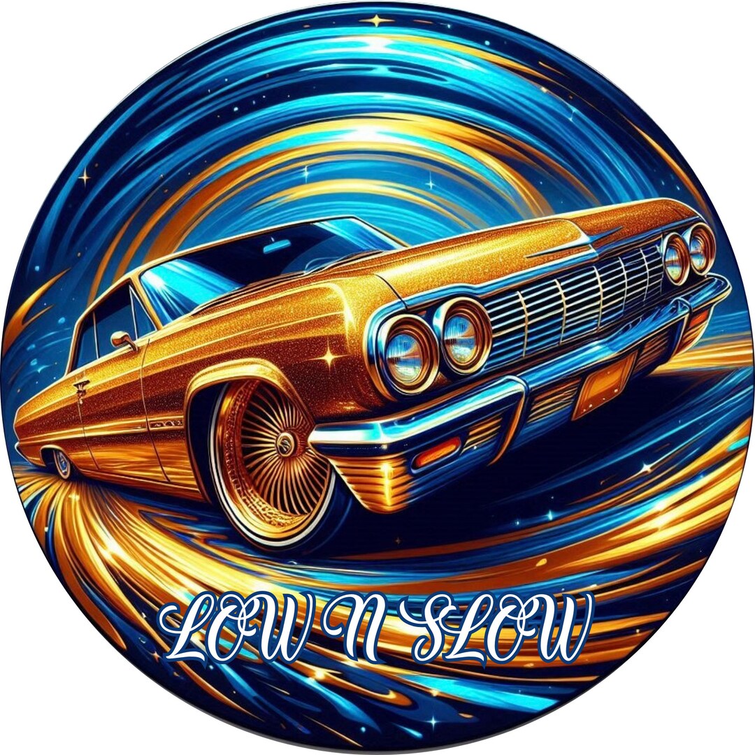 Classic Golden Lowrider Aluminum Sign- Vintage Car Wall Decor, Old ...
