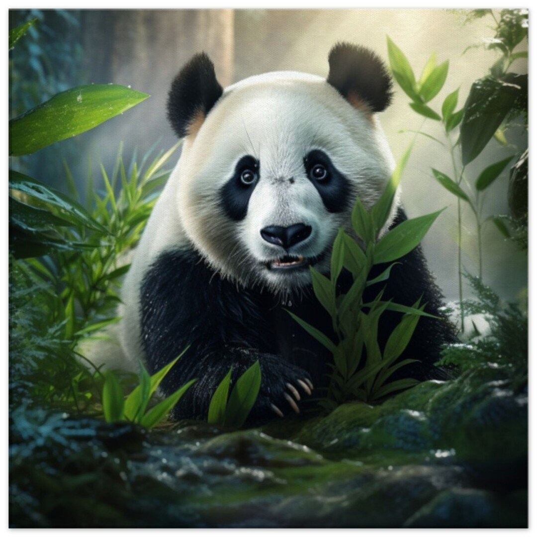 Wall Art Canvas - Animal Art - Panda Art - Digital Canvas Print - High ...