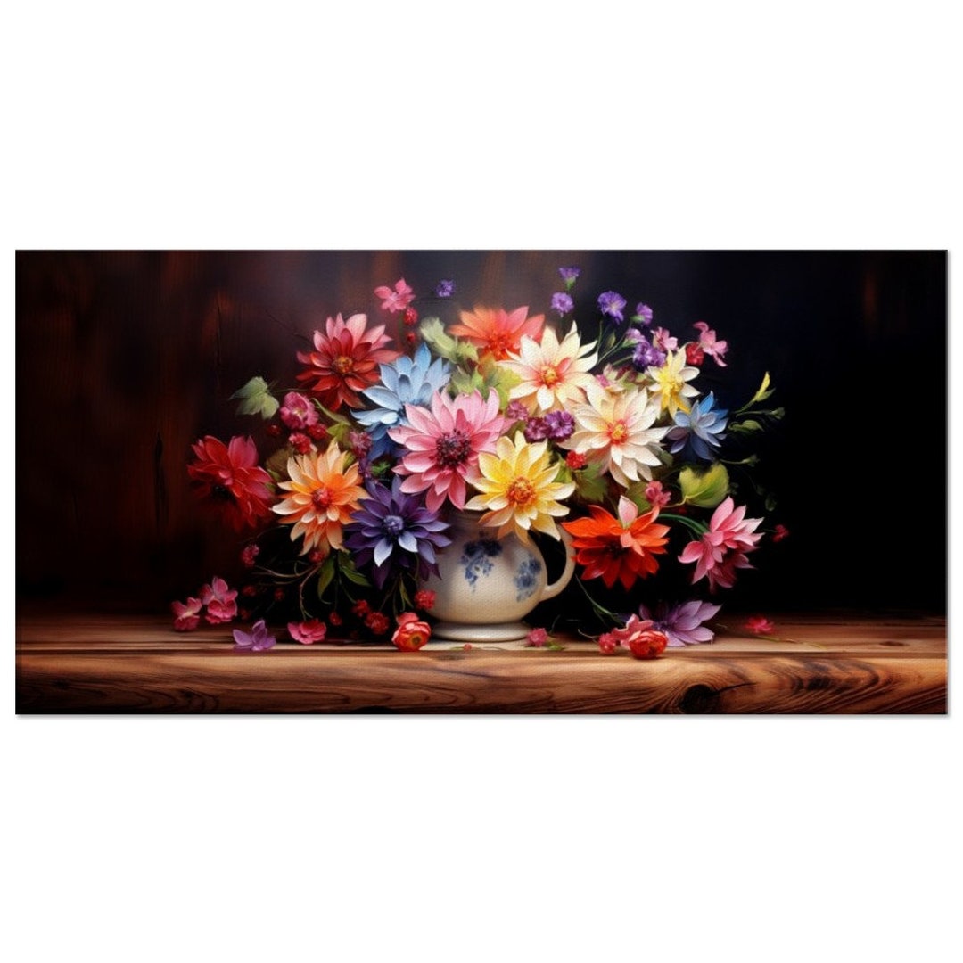 Flower Wall Art Canvas Flower Art Digital Canvas Print High Quality ...