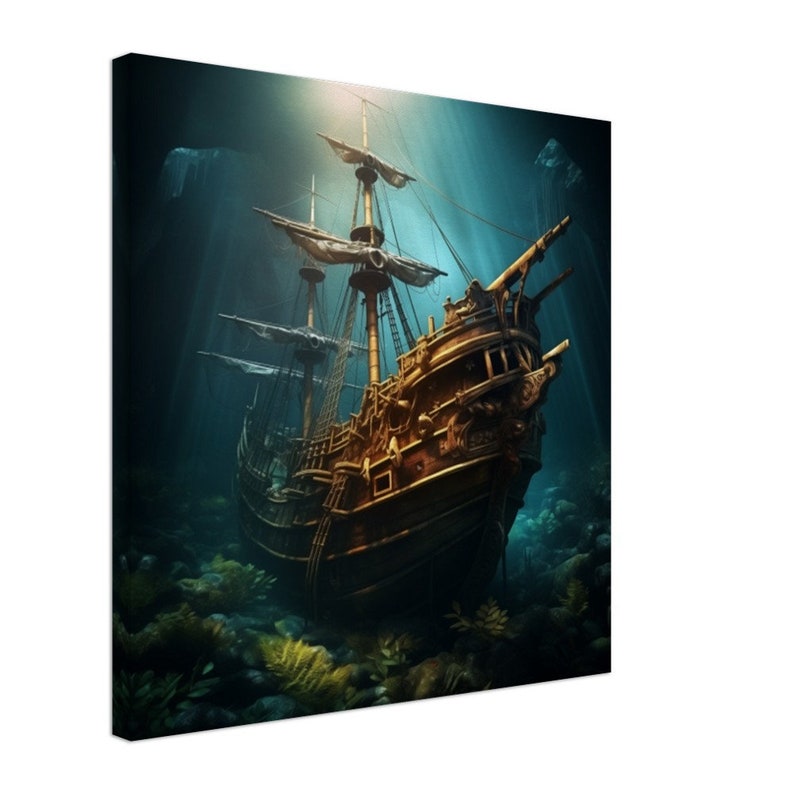 Shipwreck Canvas - Sunken Pirate Ship - Abstract Wall Art Canvas - Etsy