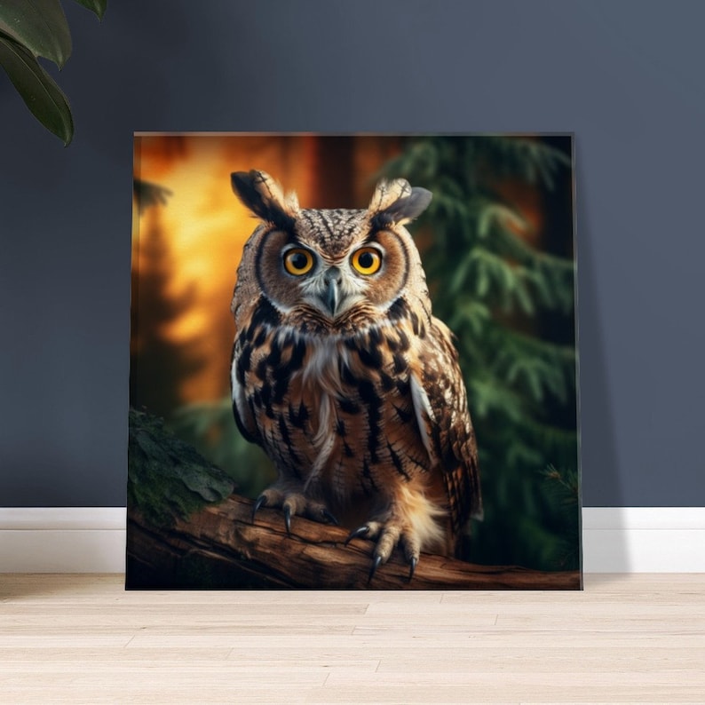 Wall Art Canvas - Animal Art - Owl Art - Digital Canvas Print - High ...