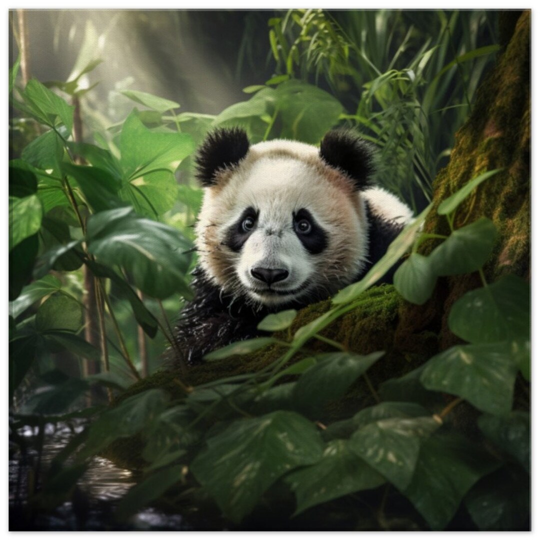 Wall Art Canvas - Animal Art - Panda Art - Digital Canvas Print - High ...