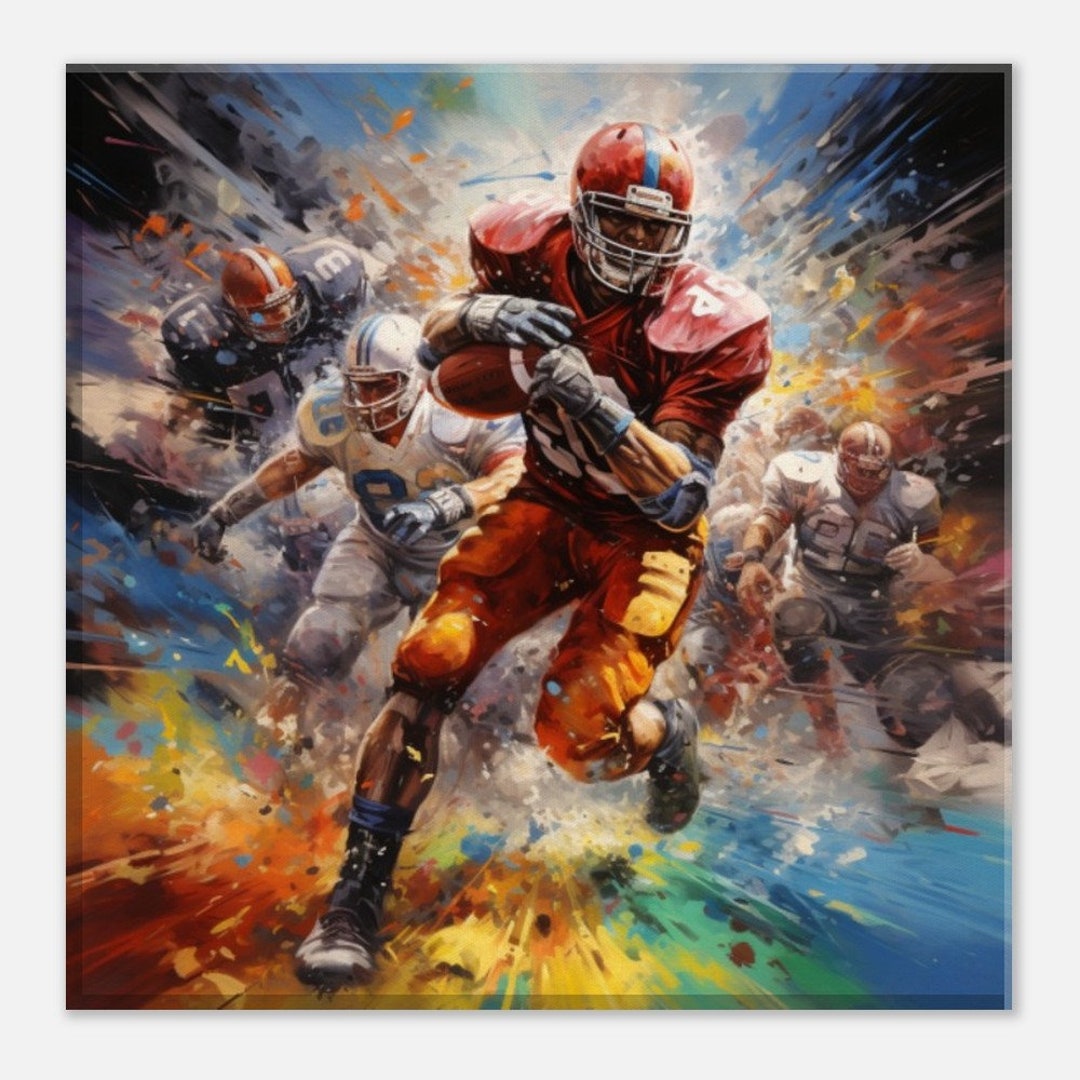 Football Frenzy Wall Art, Touchdown Dreams for Football Fans, Gridiron ...