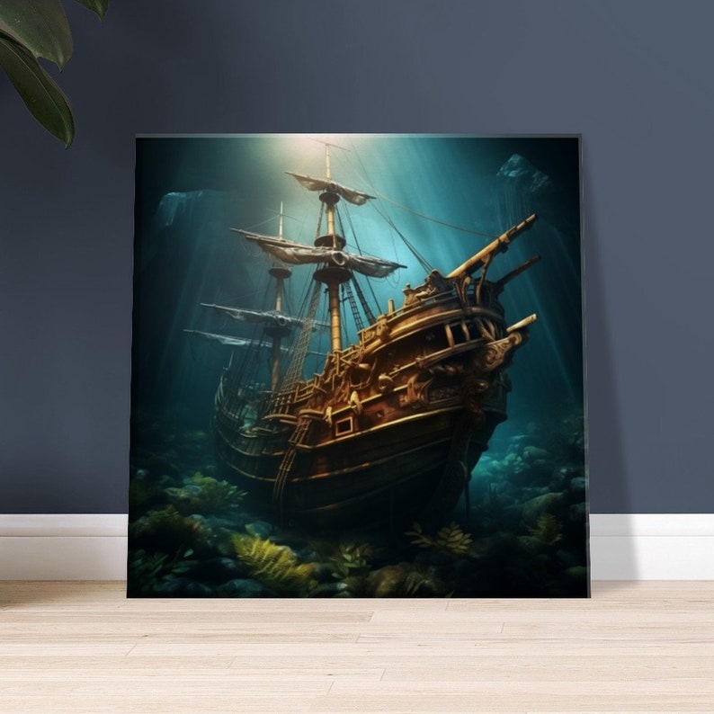 Shipwreck Canvas - Sunken Pirate Ship - Abstract Wall Art Canvas - Etsy