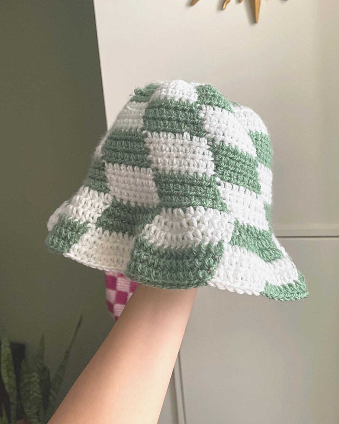 Crochet Checkered Bucket Hat PATTERN - Etsy