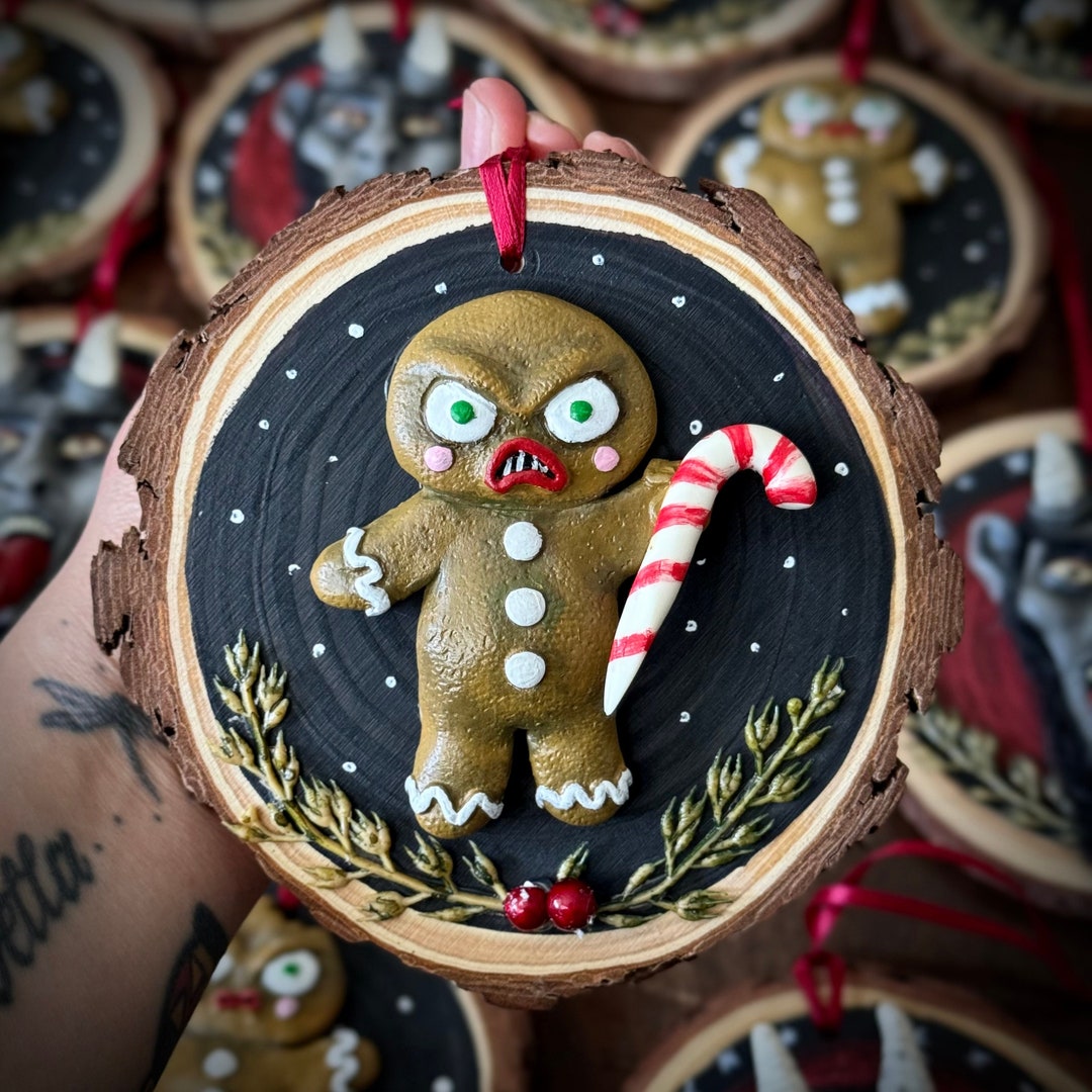 Gingerbread Cookie With a Candy Cane. Krampus Ornament - Etsy