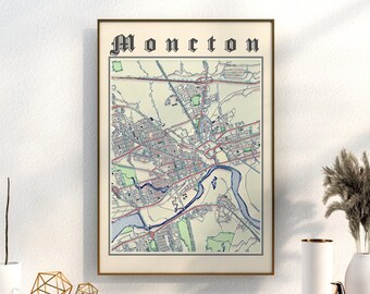 Moncton City Map - Etsy