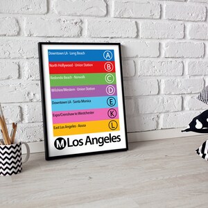Los Angeles Metro Poster of LA Metro Print of LA Metro K Line Added Los ...