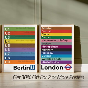 Berlin U-bahn Map Poster Berlin Rapid Transit Germany Gift for Him ...