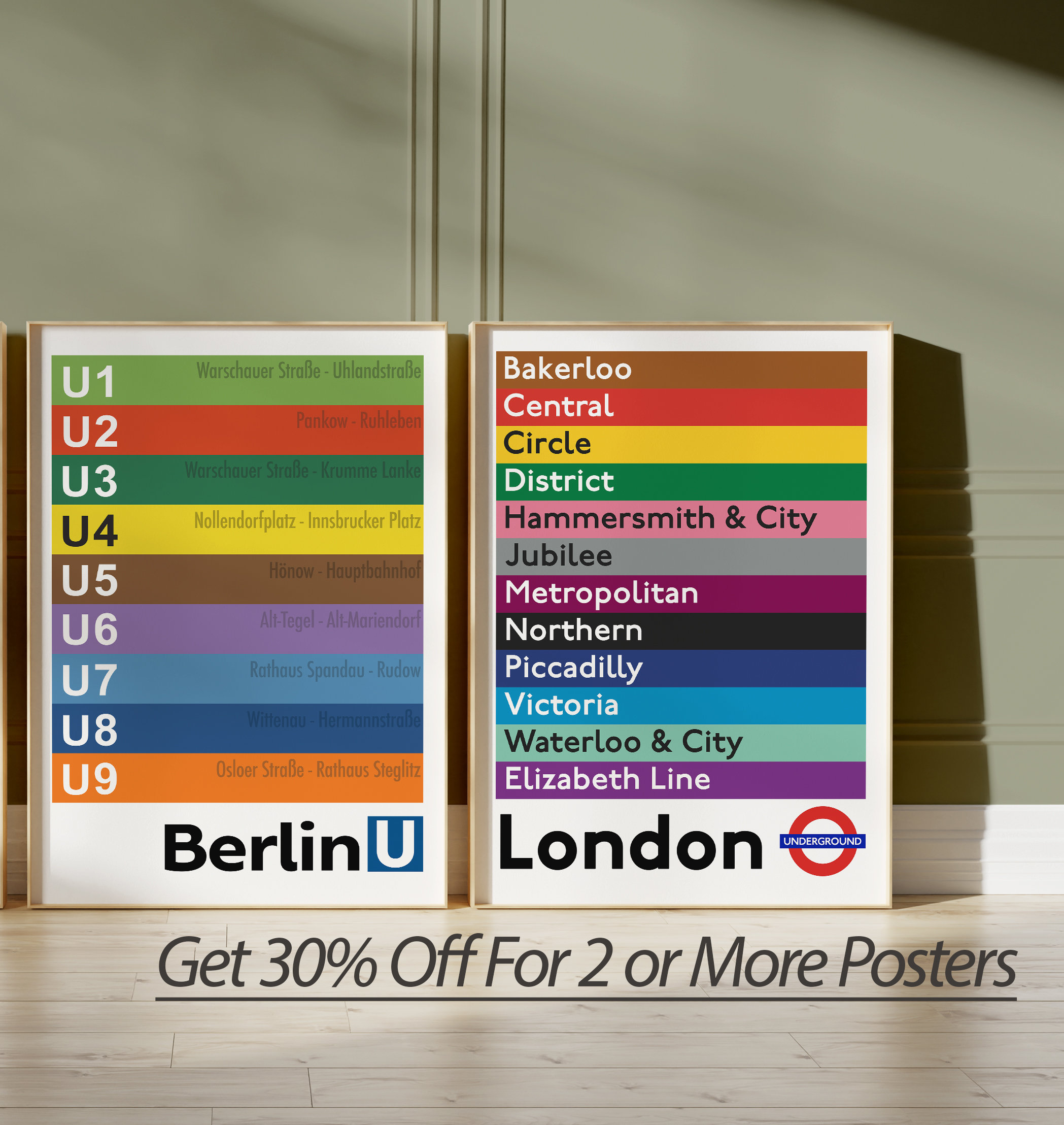 Berlin U-bahn Map Poster Berlin Rapid Transit Germany Gift for Him ...